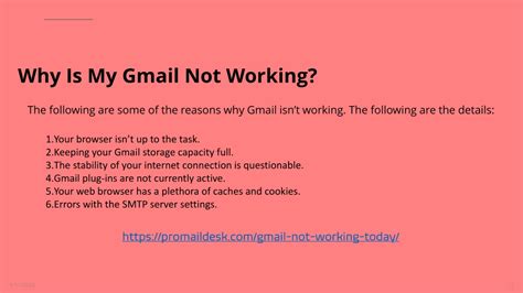 PPT Gmail Not Working How To Fix Gmail Not Working Today PowerPoint