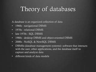 Database Engineering Part One PPT