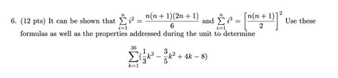 Solved 12 ﻿pts ﻿it Can Be Shown That ∑i1ni2nn12n16