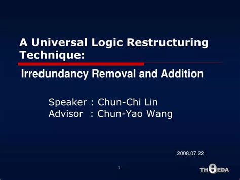PPT A Universal Logic Restructuring Technique PowerPoint