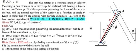 Solved A R Problem I The Arm OA Rotates At A Constant Chegg