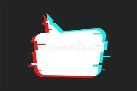 White Speech Bubble With Retro Glitch Effect On A Textured Background Stock Illustration