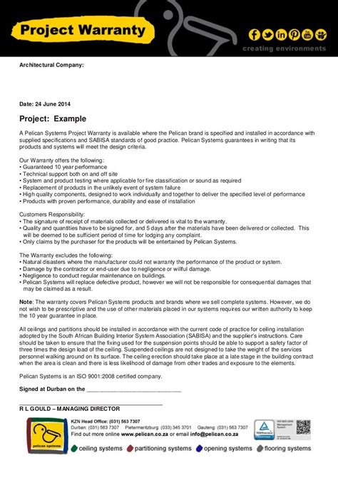 29 Product Warranty Example