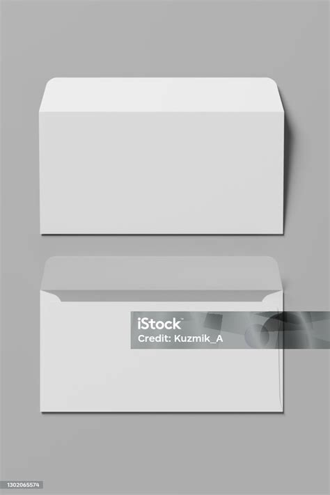 회색 배경에 흰색 빈 우편 봉투 3d 렌더링 그림 봉투에 대한 스톡 사진 및 기타 이미지 봉투 형판 흰색 Istock