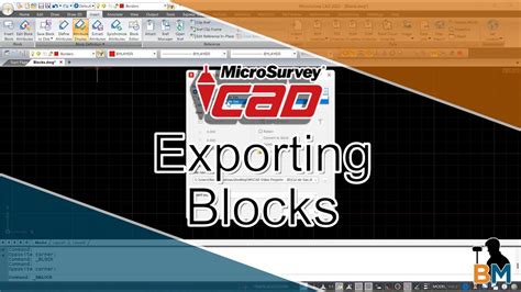 MicroSurvey MSCAD How To Exporting Blocks Bench Mark YouTube