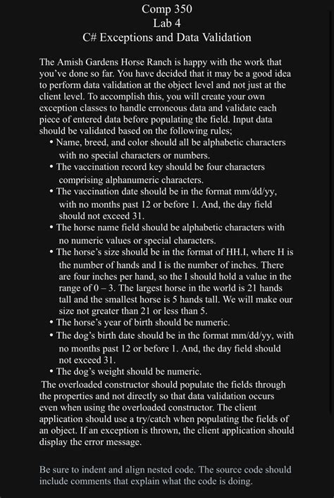 Solved Comp 350lab 4c Exceptions And Data Validationthe