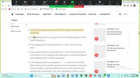 Infix To Postfix Conversation Program Using Stack Youtube