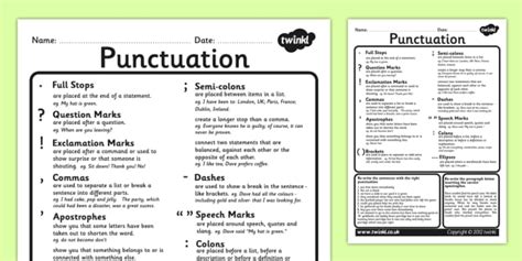 Punctuation Worksheet Teacher Made