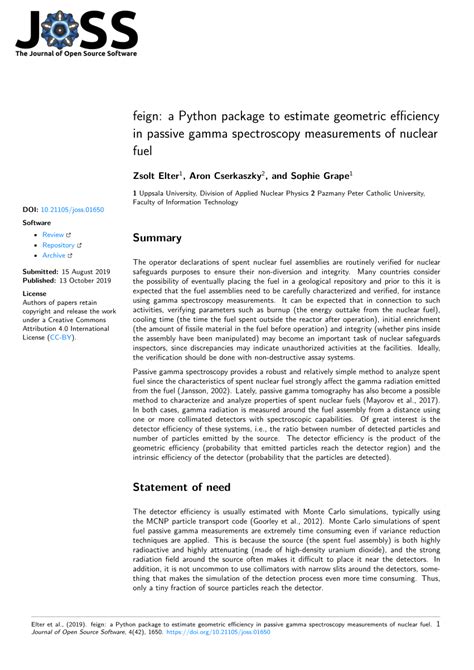 Pdf Feign A Python Package To Estimate Geometric Efficiency In