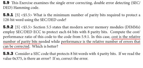 5 9 this exercise examines the single error