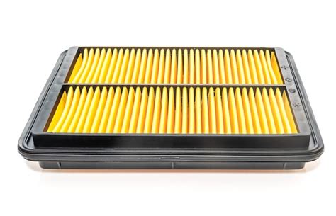 Premium Photo Square Car Air Filter On A White Surface