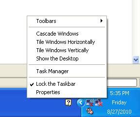 Change Taskbar Size XP Windows