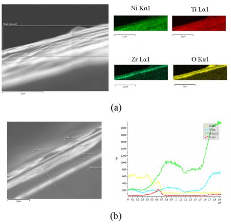Fe Sem Edx Analysis Of The Ni Ti Wire Coated With Zro 2 A Surface