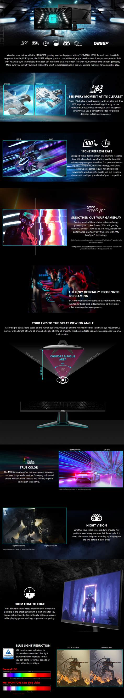 MSI In FHD Hz Rapid IPS Gaming Monitor G F Umart Com Au