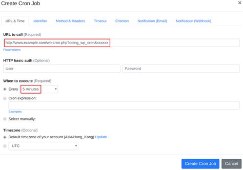 how to set up cron job for wp cron control