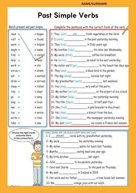 Past Simple English Grammar Worksheet Past Simple Form Past Simple