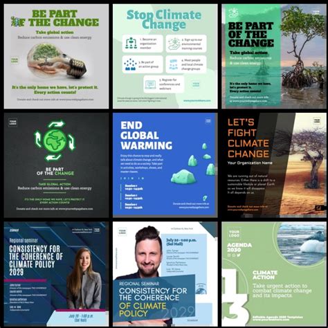 Bewerkbare Posters Over Klimaatverandering Om Af Te Drukken