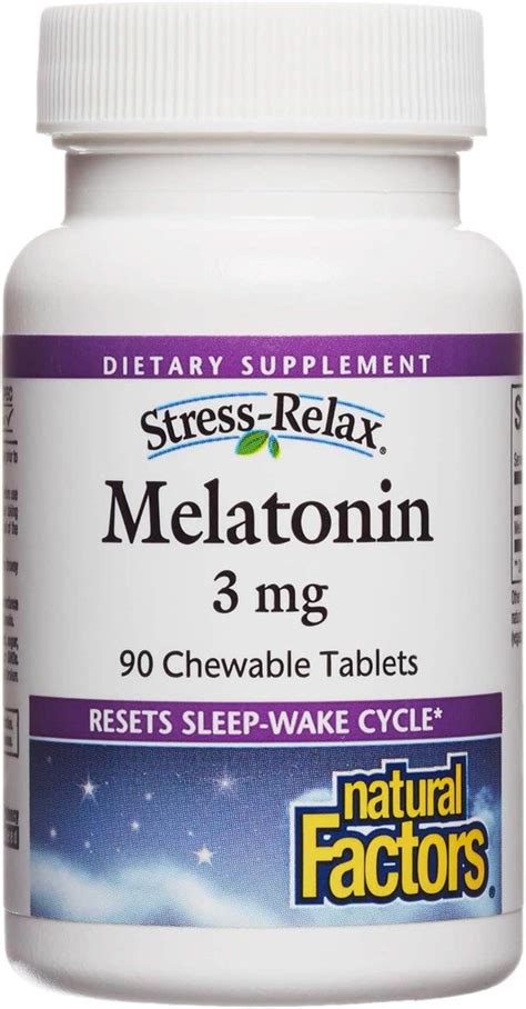 Natural Factors Stress Relax Melatonin 3mg 90 Chewable Tablets Nahdi