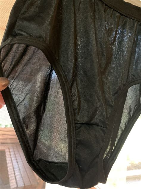 Lot 3 Warners Not So Innocent Nudes Black Silky High Cut Panties Sz 5