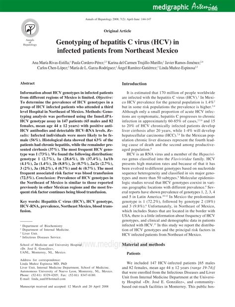 pdf genotyping of hepatitis c virus hcv in infected patients from