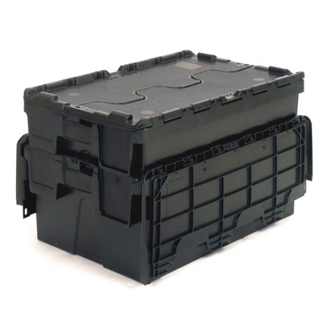 Plas40 Euro Attached Lid Container 40 Litres 600 X 400 X 250mm