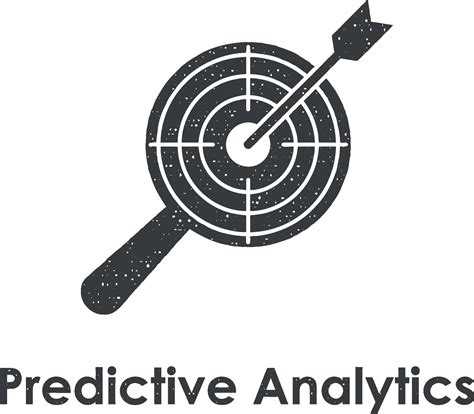 Target Predictive Analytics Vector Icon Illustration With Stamp Effect