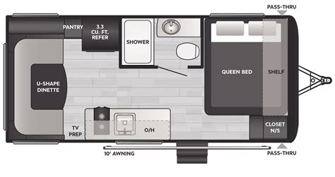 Hideout Sport Single Comfort Travel Trailers Model 177rd Floorplan