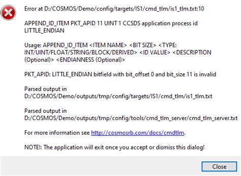 Error While Using Babe Endian For The Ccsds Item Definition Issue BallAerospace