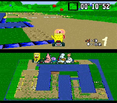 Super Spongebob Kart Snes Testberichtede Unterwasser Rennen Mit