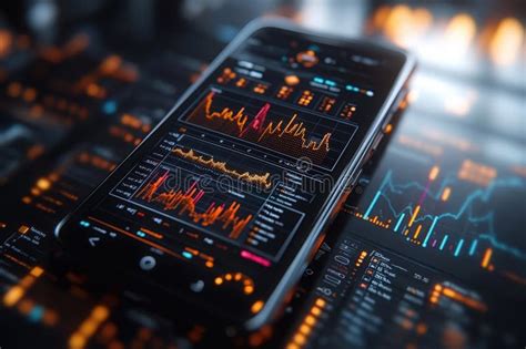 Close Up Macro View Of A Smartphone Displaying Vibrant Data Analytics
