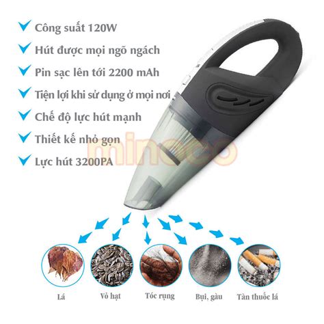 {cao Cấp} Máy Hút Bụi Cầm Tay Sạc Điện Ô Tô Nhà Cửa Sofa Không