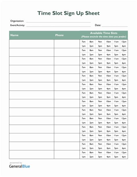 Free Word Sign Up Sheet Templates