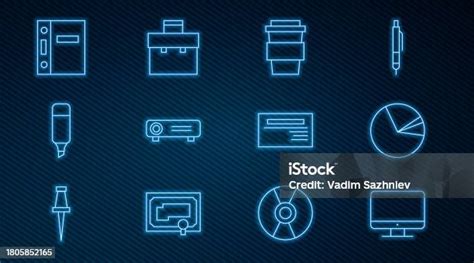 라인 컴퓨터 모니터 화면 파이 차트 인포 그래픽 커피 컵 이동 영화 영화 미디어 프로젝터 마커 펜 사무실 폴더 명함 및 서류