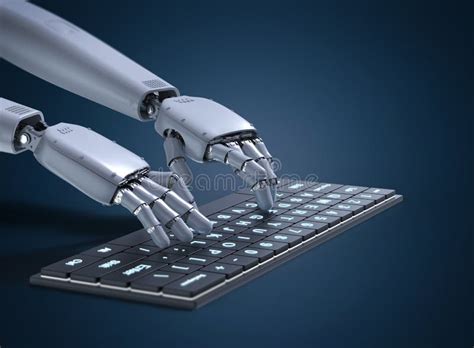 Robot Typing Keyboard Stock Illustration Illustration Of Robotic 161561907