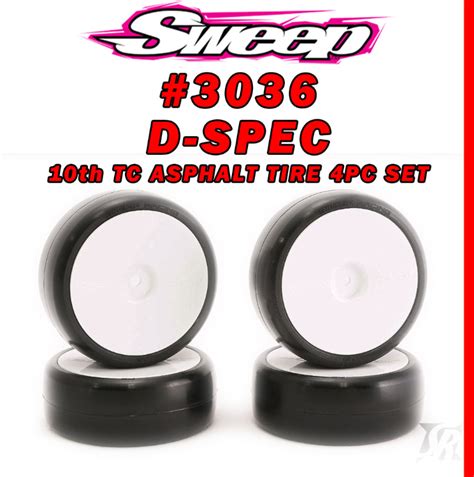 Sweep Racing 3032917 P D32 D Spec Slick Asphalt Tc Tire 4pc Set Pre Gl