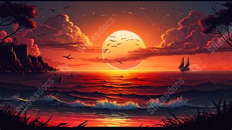 Beautiful Sunset Powerpoint Background For Free Download Slidesdocs