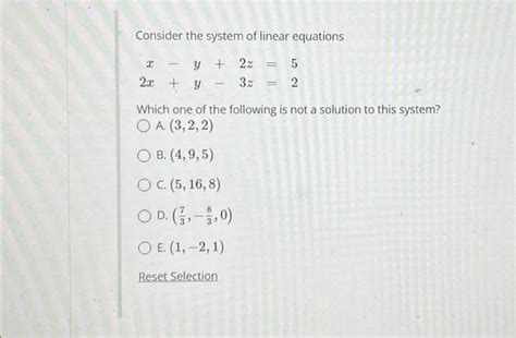 Solved Consider The System Of Linear Equations