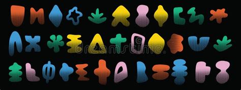 Abstract Organic Shapes Color Kit Vector Irregular Hand Drawn Blob Set Nature Texture Random