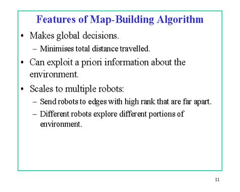 Features Of Map Building Algorithm
