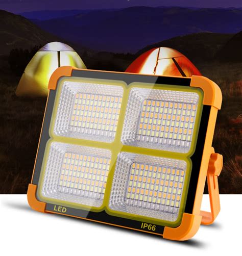 Переносной Прожектор Фонарь Solar Light Led 100w с Солнечной Панелью и Power Bank на 12000 Mah