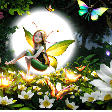 Tinkerbell Fairy In A Flower Garden · Creative Fabrica