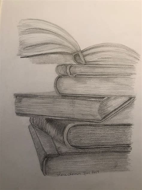 Stack Of Books Drawing