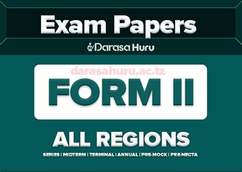 Form Two Exams With Marking Schemes 2024 Mock And Pre Necta Series Exams 2024 Midterm