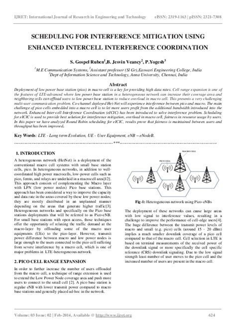 Pdf Scheduling For Interference Mitigation Using Enhanced Intercell Interference Coordination