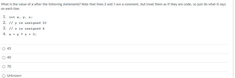 Solved Consider The Following Statements 1 Int X 2