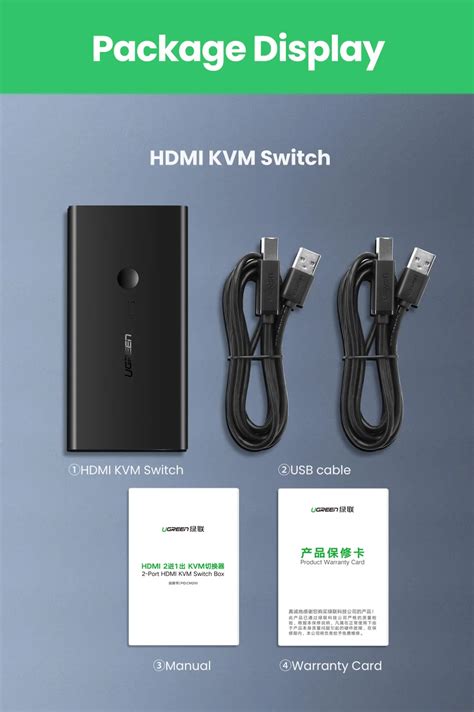 UGREEN HDMI KVM Switch 2 Port 4K USB Switch KVM VGA Switcher Splitter Box ElectroBest Official