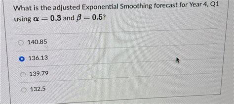 Solved What Is The Adjusted Exponential Smoothing Forecast