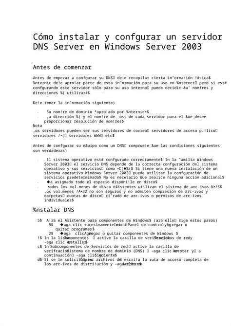 Docx C Mo Instalar Y Configurar Un Servidor Dns Server En Windows Server Dokumen Tips