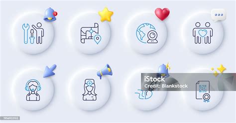 화상 회의 수리공 및지도 선 아이콘 웹앱의 경우 인쇄 벡터 검사 보기에 대한 스톡 벡터 아트 및 기타 이미지 검사 보기 검안 3차원 형태 Istock