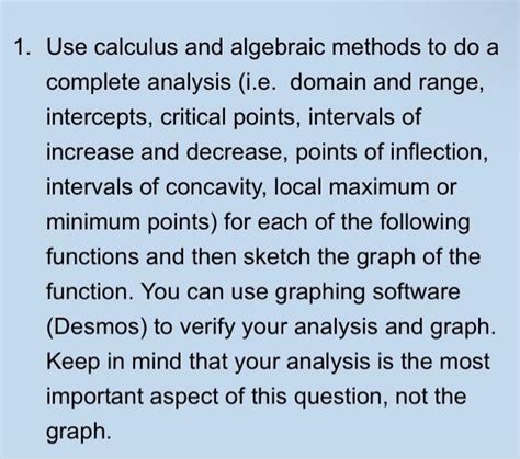Solved 1 Use Calculus And Algebraic Methods To Do A Chegg Com